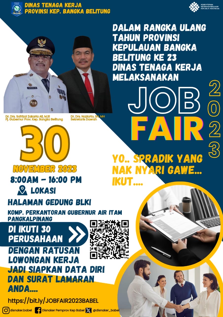Tersedia 605 Loker Pelaksanaan Job Fair di Disnaker Babel